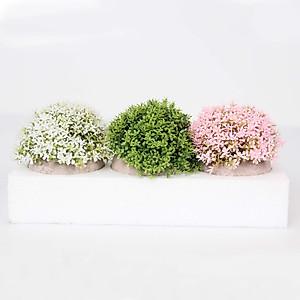 Artificial Plants，Fake Flowers Fake Plants Room Decor Artificial Green Fake Plant Artificial Plants in Pots for Home Decor Indoor ，Garden Office Wall Decoration Artificial Fake Flowers 3pcs （01）