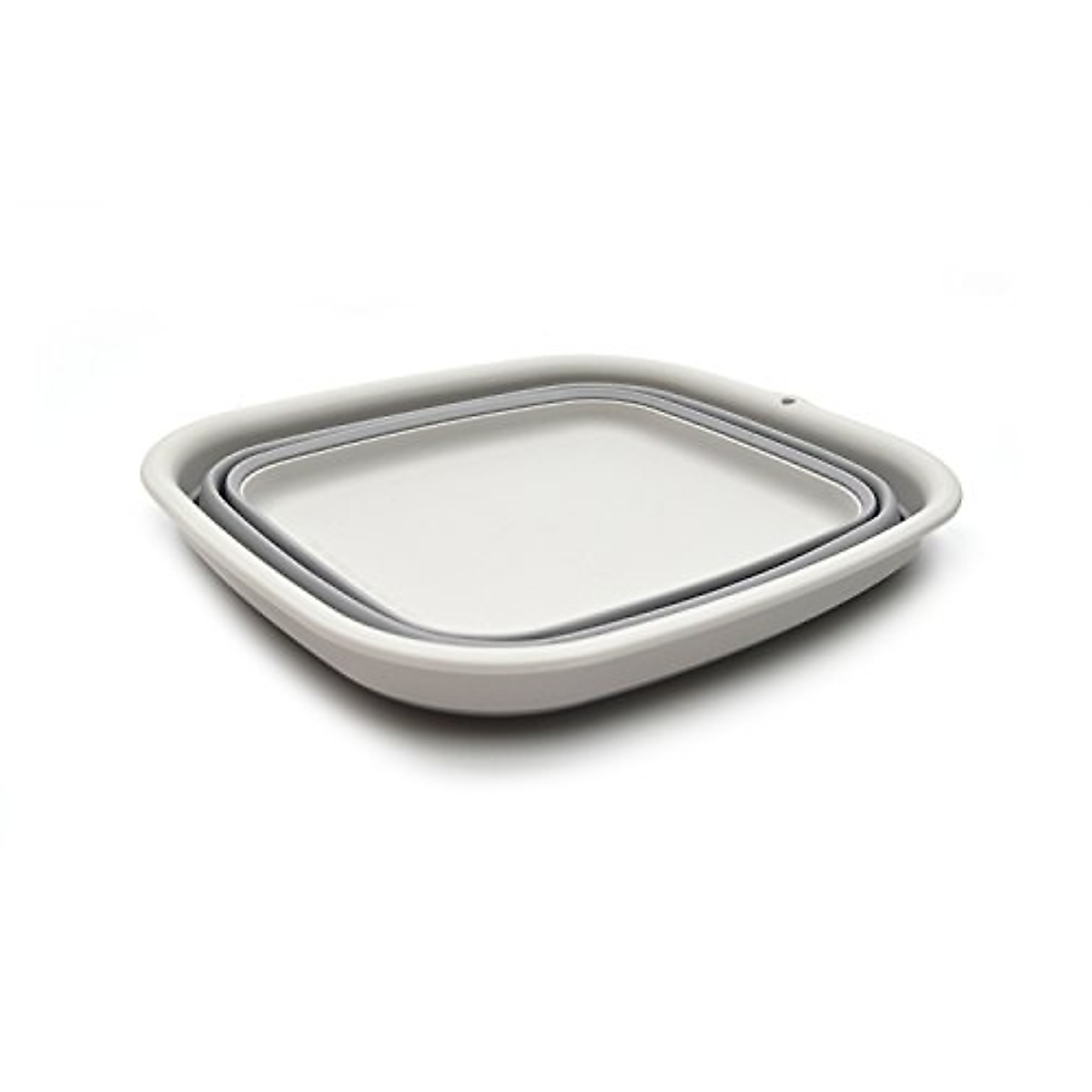 SAMMART 9.45L (2.5 Gallon) Collapsible Tub - Foldable Dish Tub - Portable Washing Basin - Space Saving Plastic Washtub (Grey, M)