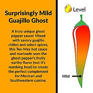 Surprisingly Mild Guajillo Ghost Tex-Mex Hot Sauce and Marinade by Fat Cat Gourmet - Savory Smoky Flavor - Mild Heat - For Tacos, Burritos, Fajitas - Gluten Free, Vegan & Keto Friendly - 3 Bottles