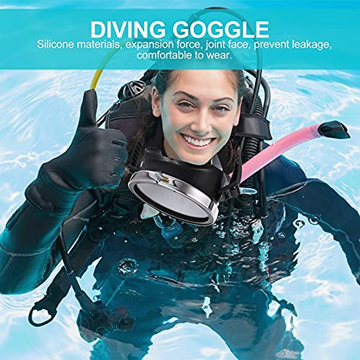 BESPORTBLE Single Lens Snorkel Retro Oval Glass Silicone Scuba Dive Anti- Fog Anti- Leak Wide Vision Diving Swimming Goggles for Men Women