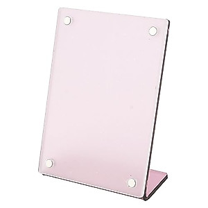 Self Standing Photo Frame, L Shaped Slanted Back Photo Frame 3 Inch Clear for Movie Tickets for Office (Pink)