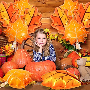 YUJUN 11PCS Fall Thanksgiving Balloons, Maple Leaves Shaped Mylar Foil Balloons for Thanksgiving Autumn Home Theme Decoration Party Supplies（2 Styles)