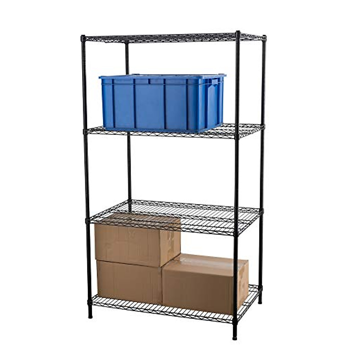 Multi-use Shelving Unit 4-Tier Space-Saving Metal Shelving Storage Rack Heavy Duty Metal Shelf Organizer for Home Office Kitchen Bathroom Garage Closet Dormitory 35x23x63 Heavy Duty Racks