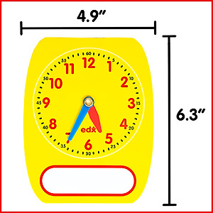 Learning ADVANTAGE-25615 edx Education Write-On/Wipe-Off Clock Dials - Set of 5