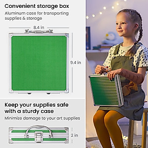 ARTEZA Kids Painting & Drawing Kit, 75-Piece Bundle, 18 Mini Colored Pencils, 16 Watercolor Paints, 14 Oil Pastels, 14 Crayons