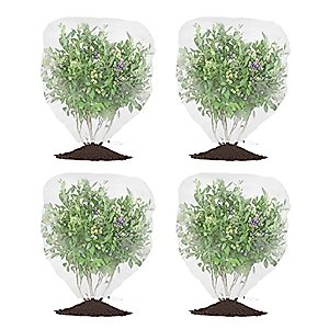 4 Packs Insect Netting Bags for Garden Fruits Plant Tomato Protection Cover Bags with Drawstring 2.6'x2.7' Vegetables Blueberry Orange Guava Mesh Netting Bird Bug Pest Barrier Net Covers