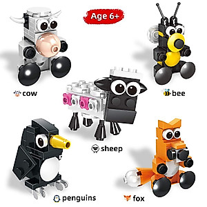 HomeMall Building Blocks Animals 10 in 1 STEM Building Bricks, Animals Toys Learning Set, Party Favors for Kids, Prizes for Kids Classroom, Goodie Bag Fillers (10 PCS Animal)