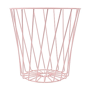 Zerodeko Home Office Decor Trash Garbage Can Wastebasket Rustic Metal Wire Hollow Litter Rubbish Container Bin for Bathroom Bedroom Kitchen Home Office Entryway Decor