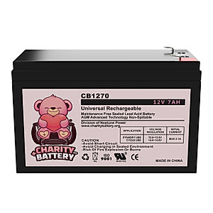 Charity Battery 12V 7Ah CB1270 Rechargeable SLA Sealed Lead Acid Replacement Battery