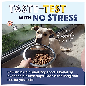 Pawstruck All Natural Air Dried Dog Food with Real Beef, Grain Free, Made in USA, Non-GMO, Vet Recommended, High Protein Limited Ingredient Full-Feed, All Breeds & Ages, 2.5oz Trial Bag