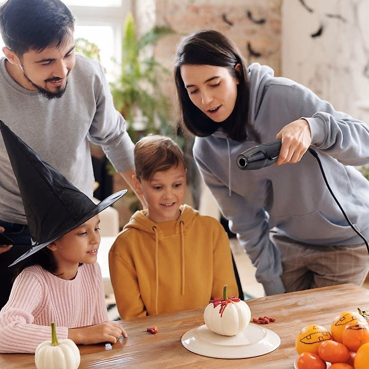 FloweryOcean Mini Heat Gun+Reflector Nozzle Kit 350W Fast Heat Hot Air Gun Overload Protection 2 Temp Setting 392°F-662°F & 6.6Ft Long Cable for Craft Shrink WrappingTubing Stripping Paint