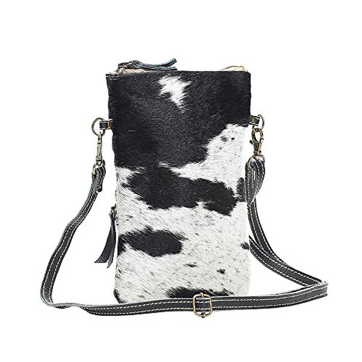 Myra Bag White & Black Cowhide Crossbody Bag S-1174