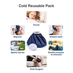elitehood Reusable Ice Bag Ice Pack for Injuries, 3 Sizes (6"/9"/11") Refillable Ice Bag, Hot & Cold Therapy Ice Bag for Injury and Pain Relief with Elastic Breathable Support Wrap and Extension wrap