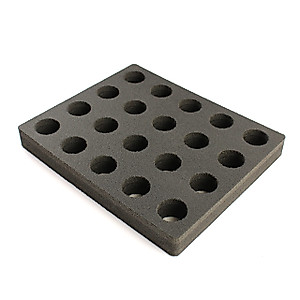 Polar Whale 4 Sample Vial Floating Racks Durable Black Foam Storage Holder Organizer Stand Transport Holds 20 Sampling Vials Fits 1.5 Oz 45ml 30mm Diameter