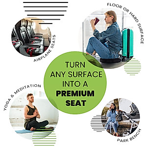 Chair Cushion - Car Seat Cushion – Desk Chair Cushion – Orthopedic Gel & High-Density Memory Foam Coccyx Ergonomic Cushion for Tailbone Pain – Sciatica & Back Pain Relief (Black)