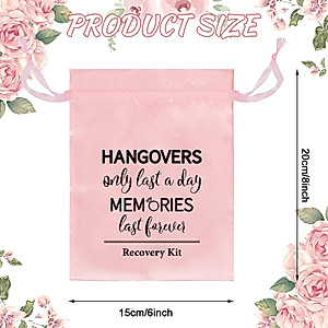 AnyDesign 10Pcs Wedding Hangover Kit Bags Pink Bachelorette Party Favor Hangover Kit Bags Large Drawstring Gift Wrap Bags Survival Recovery Kit Bags for Wedding Bridal Shower Party Favors, 6 x 8 Inch