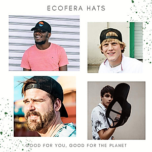 Ecofera Men's Eco-Friendly Snapback Trucker Hat Baseball Cap (Grey/White Patch)