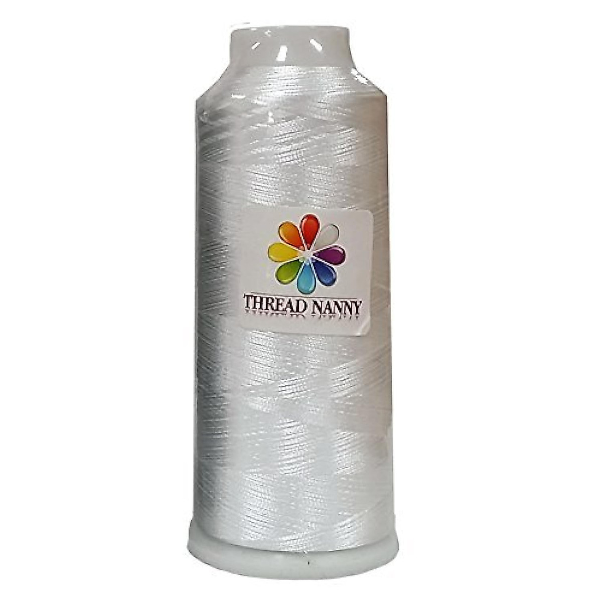 White Embroidery Machine Bobbin Thread - Huge 5500yards Cone Spool - 60 WT Polyester for Brother Janome Singer Embroidery Machines