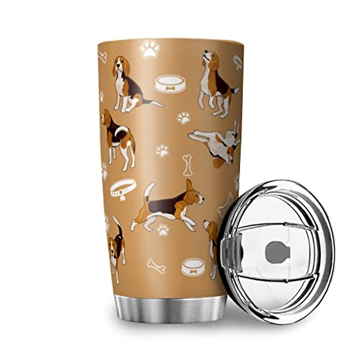 WmhrYpzhL Beagle Dog Travel Mug Funny Dog Coffee Mug Stainless Steel Insulated Tumbler For Ice Drinks＆Hot Beverage Gifts Beagle