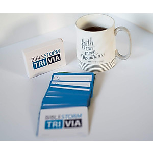 BibleStorm Fun, Educational Bible Trivia Card Game - Flashcards for Bible Study - 50 Questions with Multiple Scripture References per Answer - Play by Yourself or with Family and Friends