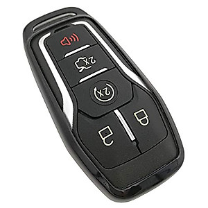 Black TPU Key Fob Cover Case Remote Holder Skin Glove for Ford Fusion F-150 Edge Explorer Mustang Lincoln MKZ MKC 3/4/5 Buttons Smart Key(NOT fit Flip/Folding key)