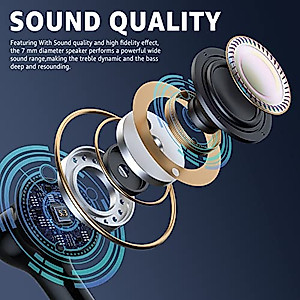 ORIbox True Wireless Earbuds Ear Buds Touch Control with Wireless Charging Case IPX7 Waterproof Bluetooth Headphones in-Ear Built-in Mic Headset Premium Deep Bass for Sport Black