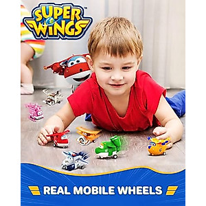 Super Wings Toys, Transformer Toys 2 Inch, Airplane Toy for Kids 3-5 Years Old, 15 Packs Transforming Jet Playset, Real Mobile Wheels, Birthday Party Supplies for Preschool Boys and Girls
