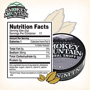 Smokey Mountain Herbal Long Cut – 5 Can Sampler Box - Straight, Classic, Wintergreen, Arctic Mint & Cherry - Tobacco Free and Nicotine Free Snuff