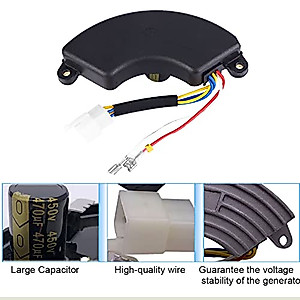 Generator Voltage Regulator-250V 470UF Generator Automatic Voltage Regulator Universal AVR for 5-6.5KW Generator