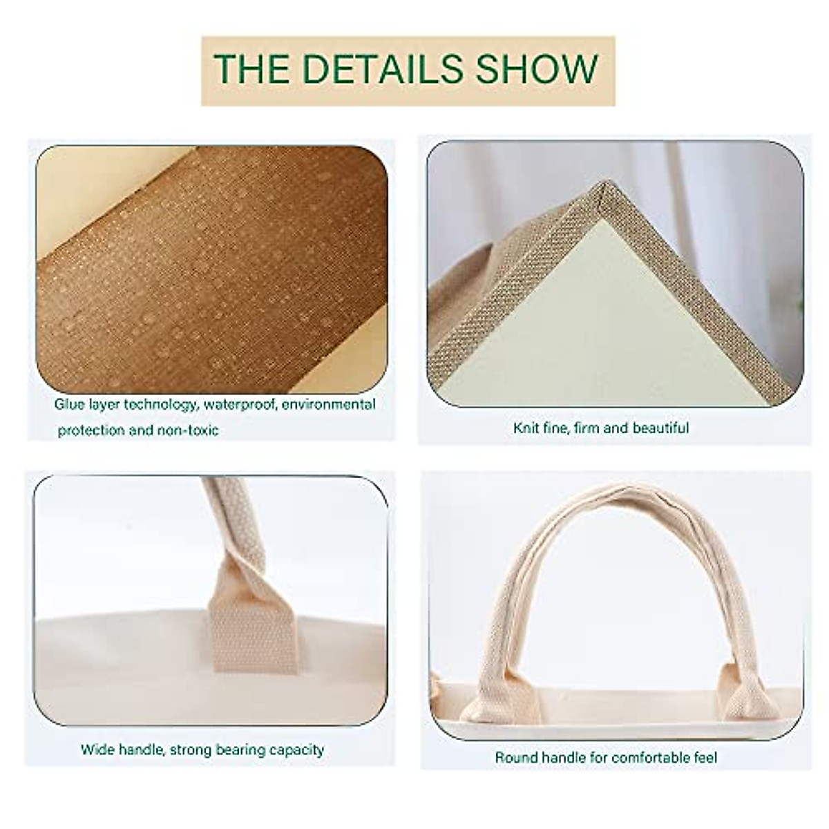 Jute Beach Tote Bags,MEIANJUN Set of 6 Burlap Tote Bags with Button Travel with Handle Grocery Bag Bridesmaid Bags Tote Bag for Beach wedding Shopping travel Arts and Crafts DIY 14.5*10.7*6.5[6pcs]