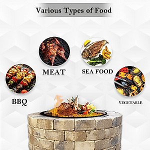 SIMOND STORE 24" Round Cooking Grate X Marks Heavy-Duty Steel Round Fire Pit Grill