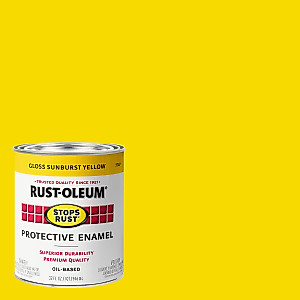 Rust-Oleum 7747502-2PK Stops Rust Brush On Paint, Quart (2 Pack), Gloss Sunburst Yellow, 2 Can
