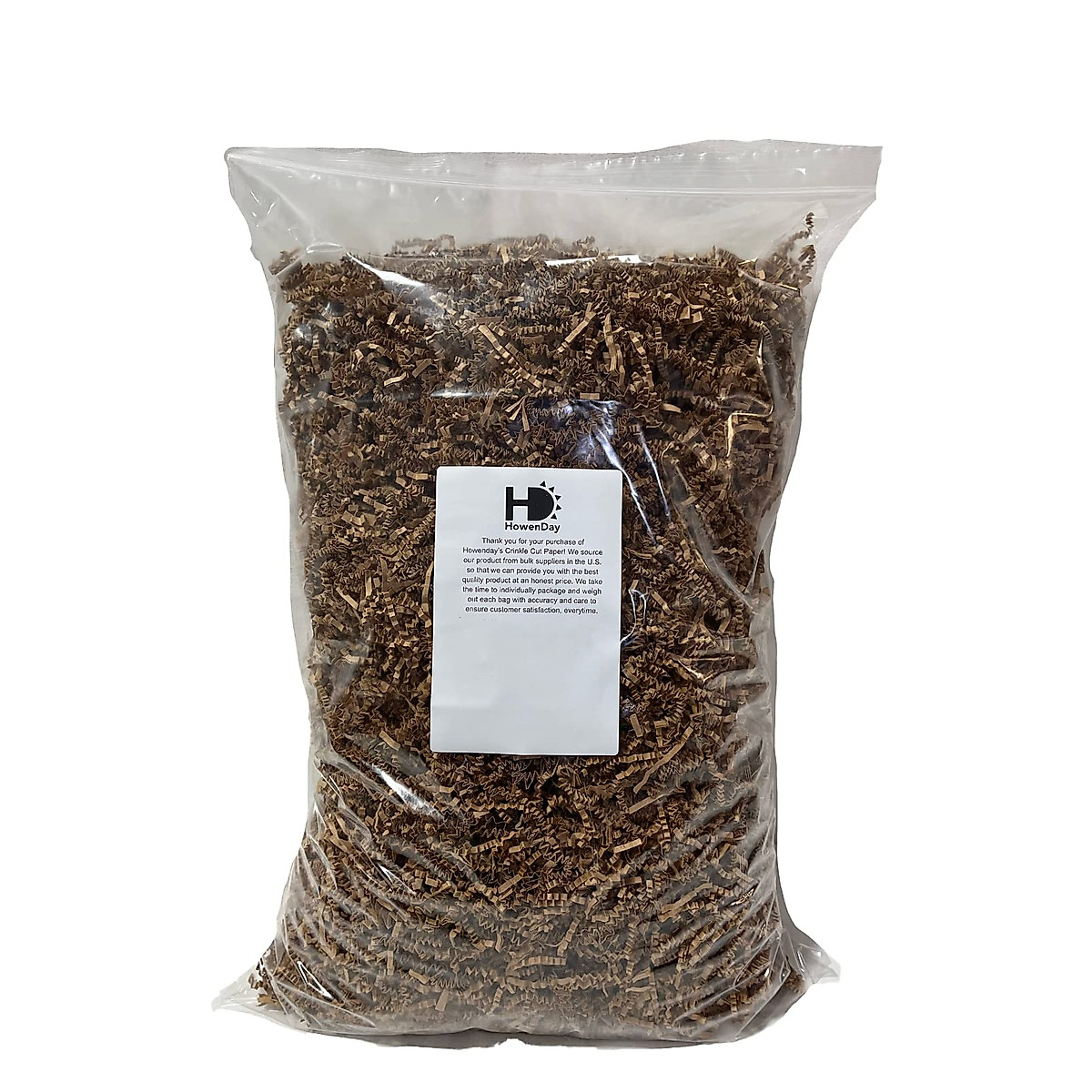 HowenDay Crinkle Cut Paper Shred Filler - Kraft (2 pounds) for Gift Wrapping, Packing & Filling Gift Baskets