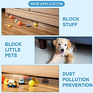 Qunclay 12 Pcs Under Couch Blocker for Kid and Pet Toys Toy Blocker for Under Couch Clear Toy Blockers for Furniture Adjustable Clear Toy Blocker with Strong Tape(16 x 1.6 x 3.2 Inch, 12 Pcs)