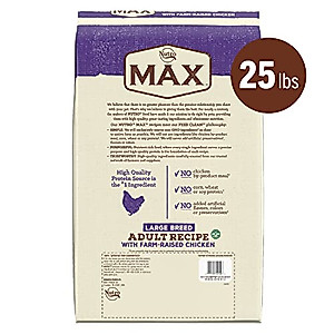 NUTRO MAX Large Breed Adult Recipe Dry Dog Food With Farm-Raised Chicken, 25 LB Bag