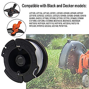 AF-100 Replacement Spool for Black and Decker String Trimmer Edger GH900 BESTA510 Weed Eater Spool Refills 30ft 0.065" Trimmer Line AF1003ZP, AF-100-3ZP, AF-100-BKP (12 Spools+ 2 Caps+2 Springs)