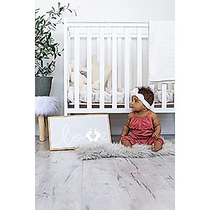 Pearhead Framed Babyprints Baby Footprint Love Canvas, Gender Neutral Nursery Decor for Baby Girl or Baby Boy, DIY Baby Keepsake, Gray