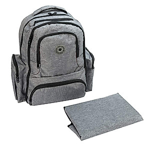 Diaper Tote Baby Nappy Messenger Bag Travel Purse For Mom & Dad w/Stroller Straps & Changing Pad Grey… (Tote)