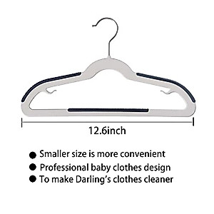 GLCMN Baby Hangers for Closet 20 Pack ，Wet and Dry Clothes Hanger，Non Slip Plastic Hangers for Baby, Kids, Toddler Clothes