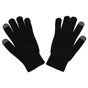 Disney Mickey Mouse Adult Knit Beanie Hat and Texting Glove Set (Black)