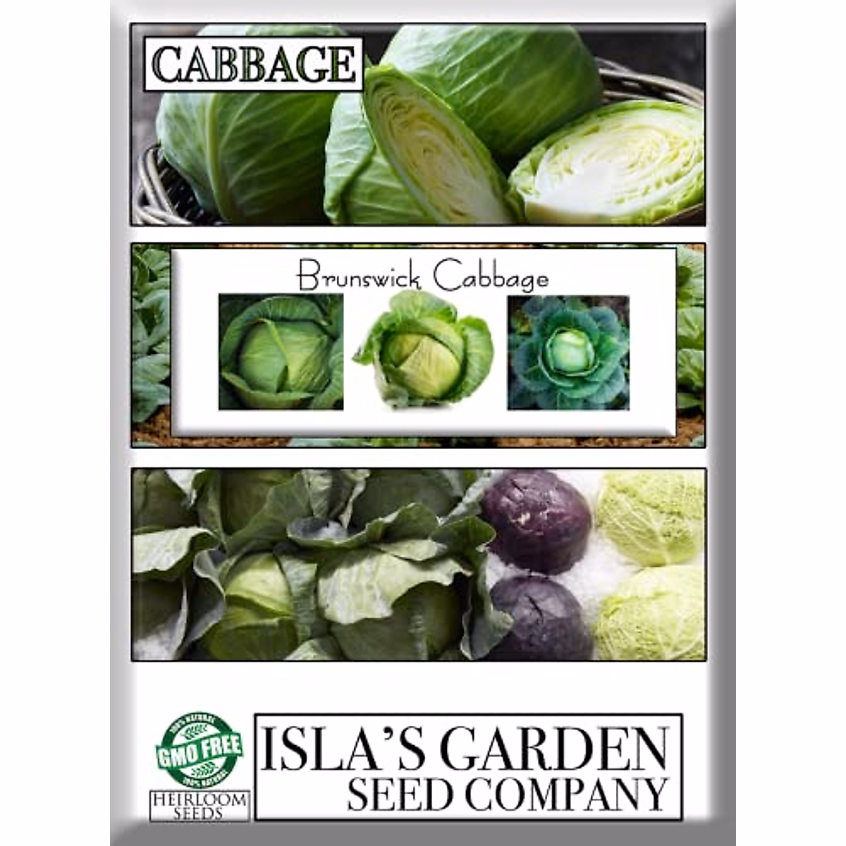 Brunswick Cabbage Seeds for Planting, 300+ Heirloom Seeds Per Packet, (Isla's Garden Seeds), Non GMO Seeds, Botanical Name: Brassica oleracea, Great Home Garden Gift