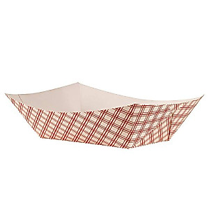 Empress EFT1000 Plaid Food Tray, 10 lb. Capacity, 12" Height, 9" Width, 11.125" Length, Red (Pack of 250)