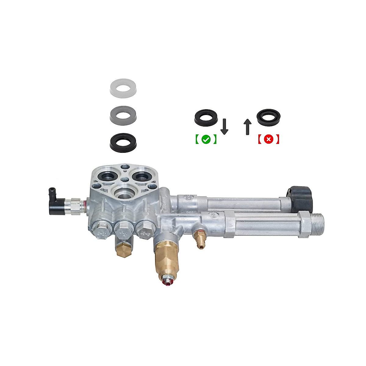 onlineseal Pressure Washer Pump Water Seal Kit AR42122 42122 70-464 for AR RMW2G24 SRMW2.2G26 (6/Pack)