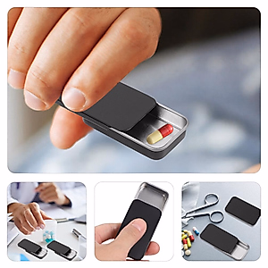 Hemoton 20pcs Rectangular Slide Top Tinplate Box Sliding Cover Push-Pull Tin Box Metal Tin Containers for Candies Jewelry Crafts Lip Balm Storage 50x25x10mm