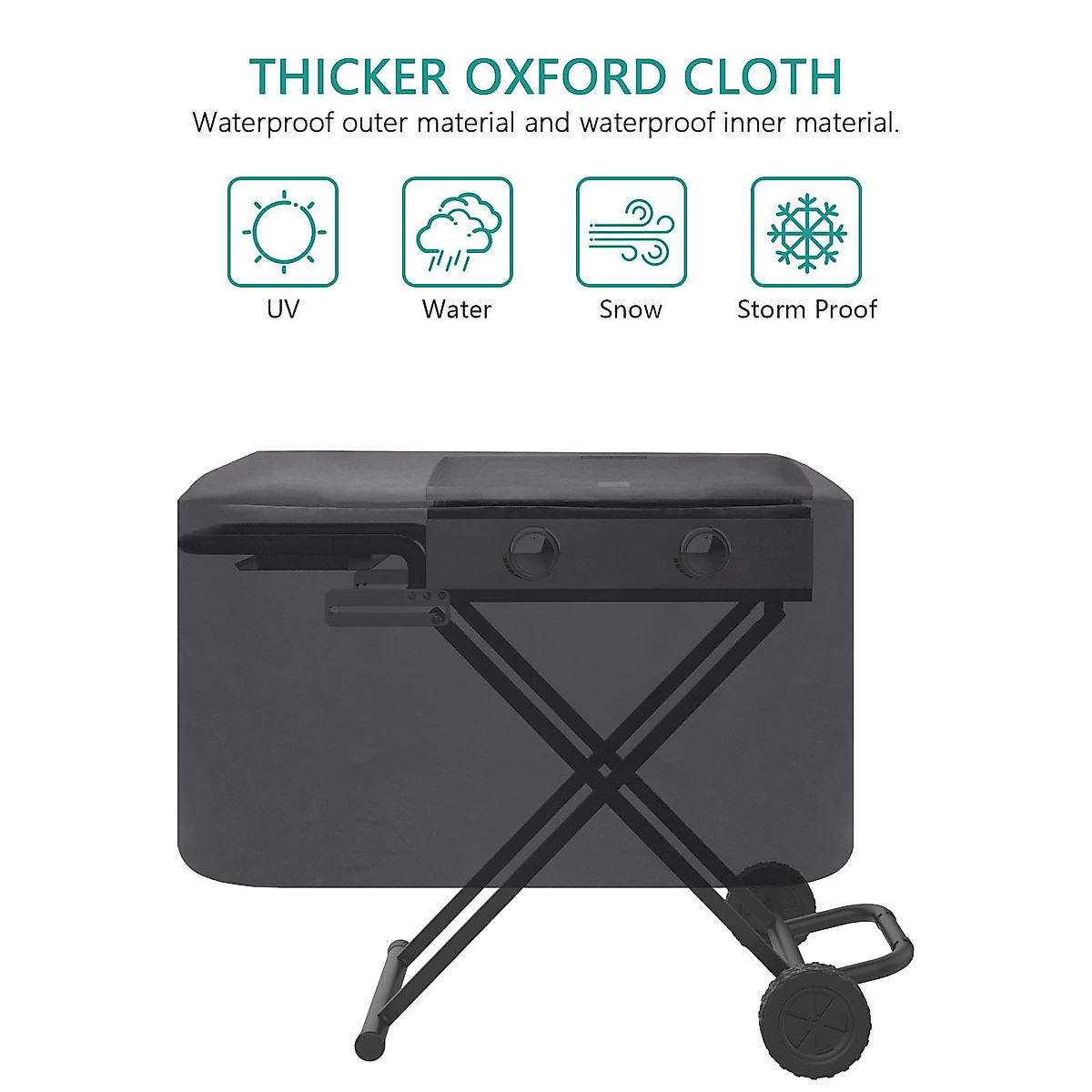 EasiBBQ Portable Grill Cart and Cover for Blackstone 17" 22" Table Top Griddles, Folding Cart Griddle Stand Shelf for Backyard, Camping and Outdoor Cooking. Black