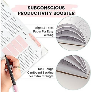 FABOXY 52 Sheets Weekly Planner Pad Undated Essentials for Productivity 10" x 8" - Tear off 100 GSM Paper - To Do list with PP Protection for student office and home - Built-in Habit & Goals Tracker