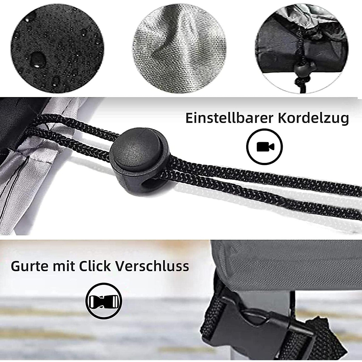 LSYALUCK Rectangular Patio Heavy Duty Table Cover - 600D Tough Canvas Waterproof Outdoor Dining Table and Chairs General Purpose Furniture Cover Size Patio Furniture Covers 66.93x31.5x31.5 inch