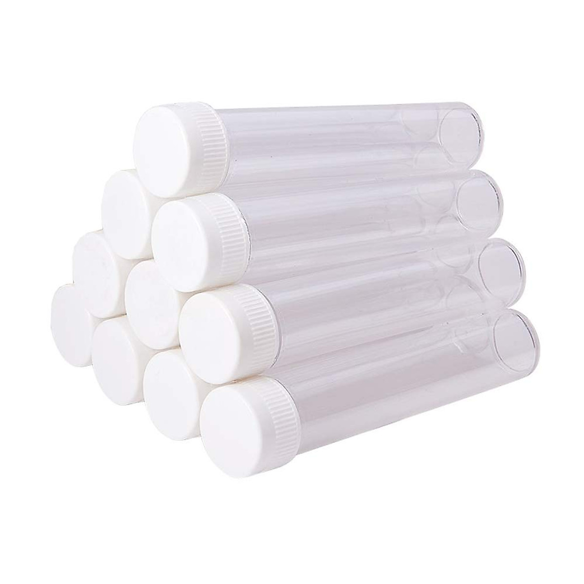 12Pcs 25ml Plastic Vial Tube with Screw Caps Test Tubes Sample Vial Storage Containers for Lab Scientific Experiments