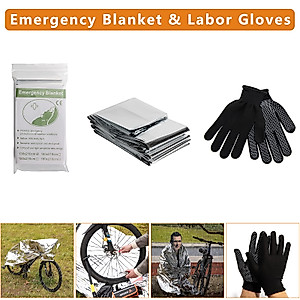 AOFUXTI Bike Tool Kit With Tire Pump - Bike Repair Kit, Portable Bike Chain Tool With Patches, Inflator, Wrench,Tool Kit for Camping Travel, Best Gifts for Men and Women