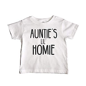 Baby and Toddler Boys Aunt Lover Bodysuits Aunties Lil Homie Funny Family Shirt Collection White